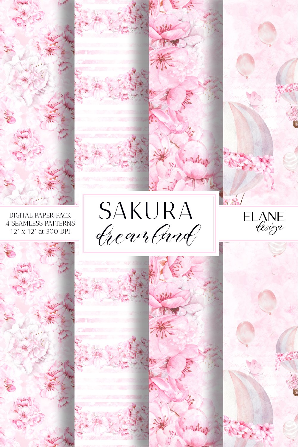 Cherry Blossom Digital Paper, Sakura Seamless (4228990)