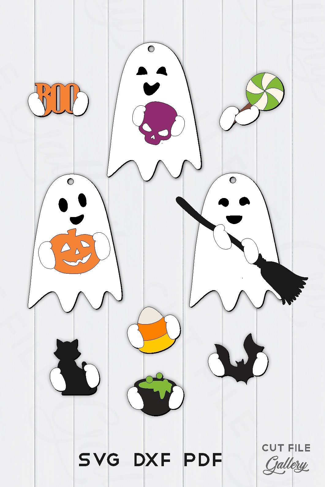 Halloween Cute Ghosts Bundle / SVG laser cut file