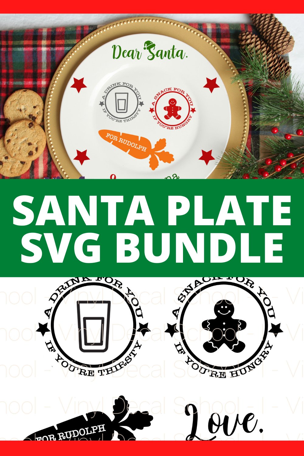 Dear Santa Plate Christmas Eve SVG File Bundle