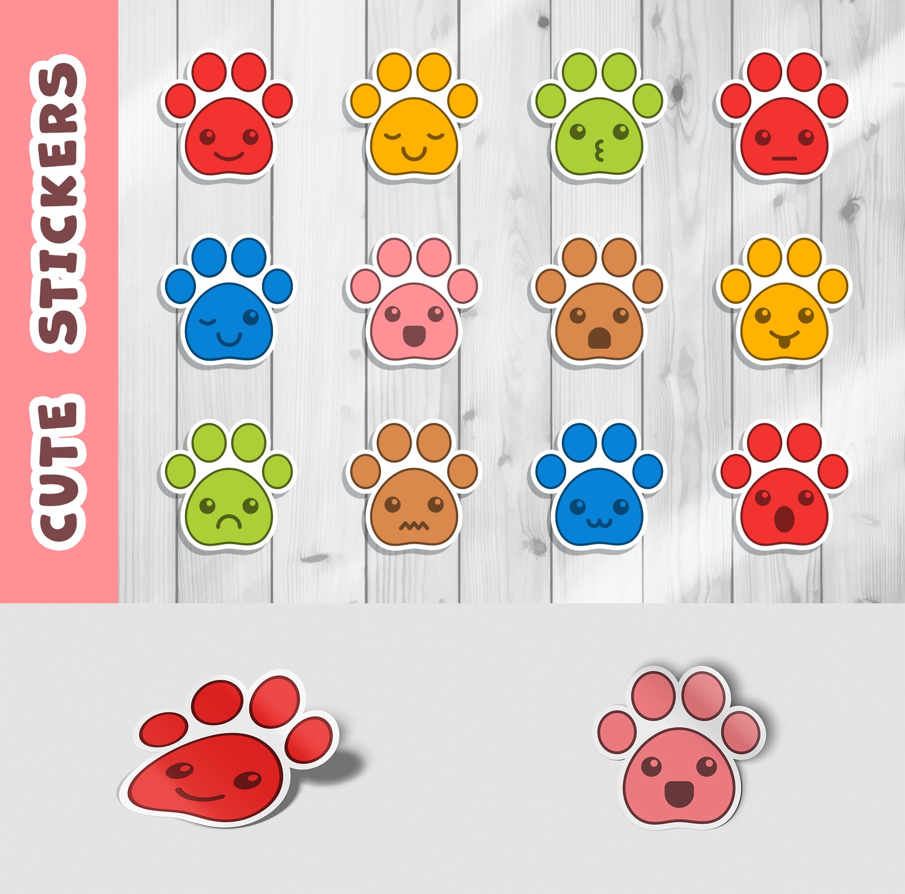 Pet Paws Cute Emoji Stickers