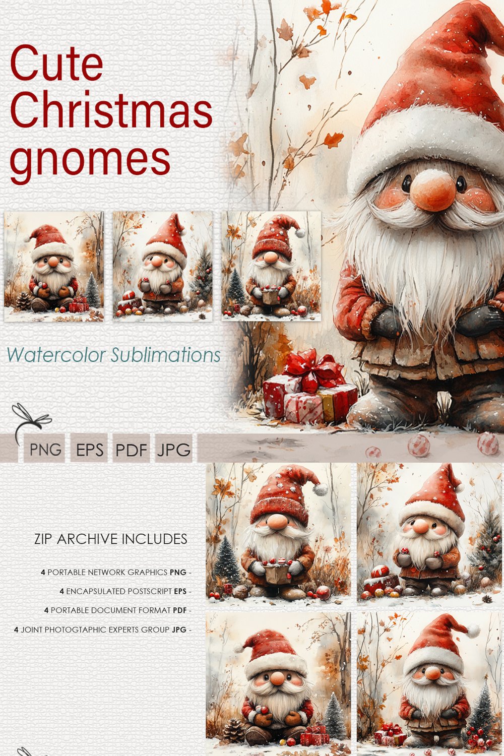 Christmas Gnomes - 4 Variations