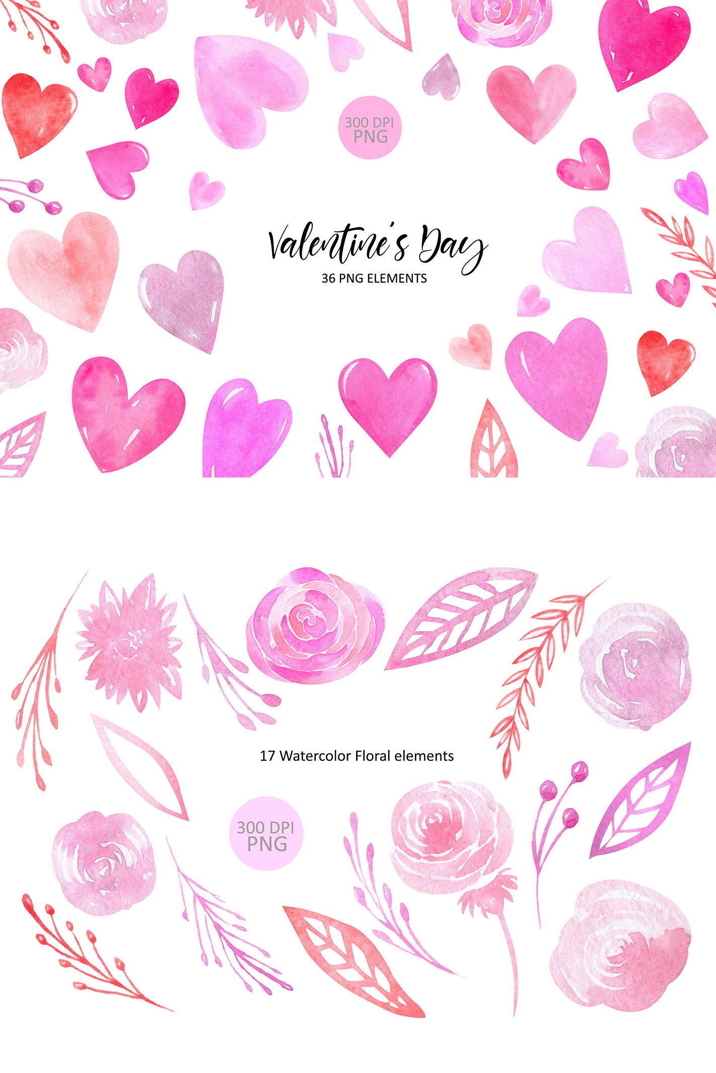 Watercolor heart clipart. Valentine's Day clip art