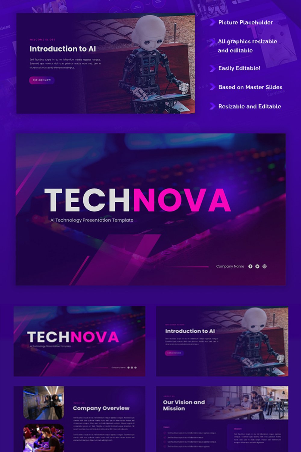 Technova - AI Technology Google Slides Template