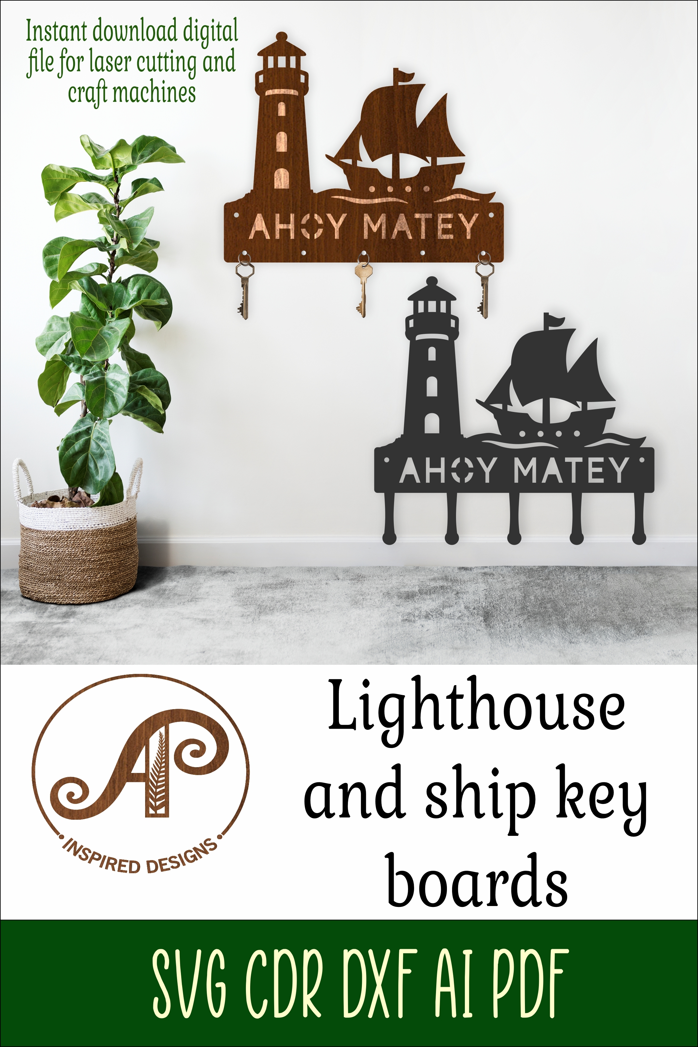 Lighthouse and ship Key holder designs