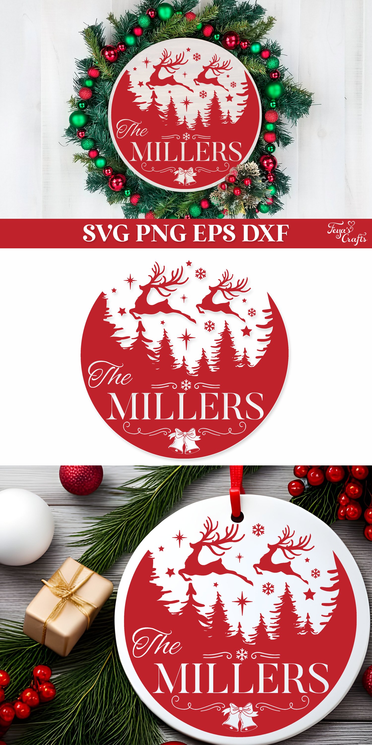 Christmas Family Name Sign SVG Cut File