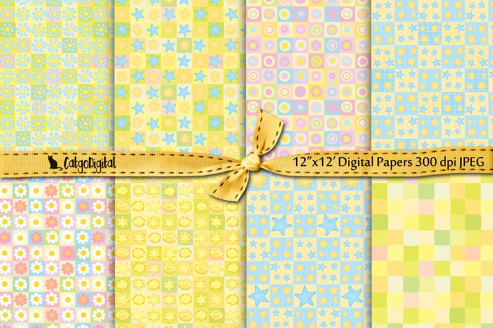 Summer Pastel Papers Digital Scrapbooking