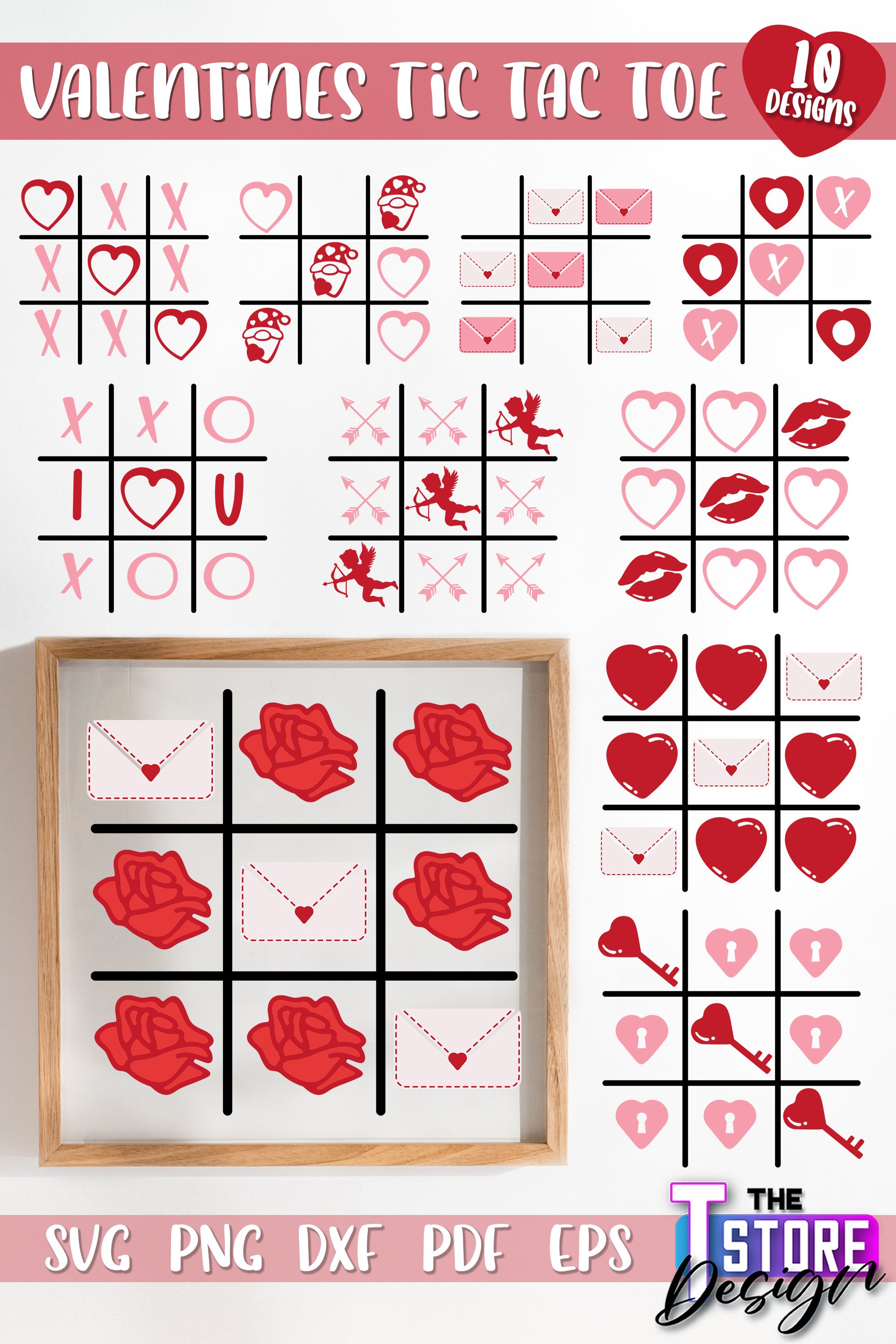 Valentines Tic Tac Toe SVG|Valentine's Day Game (2848218)