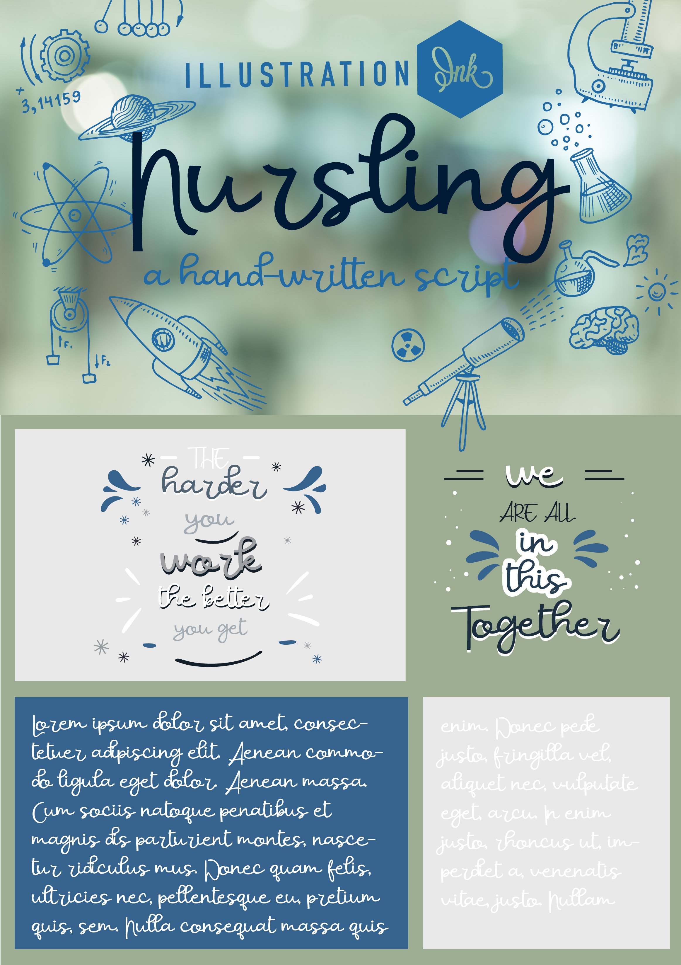 Handcrafted cursive script