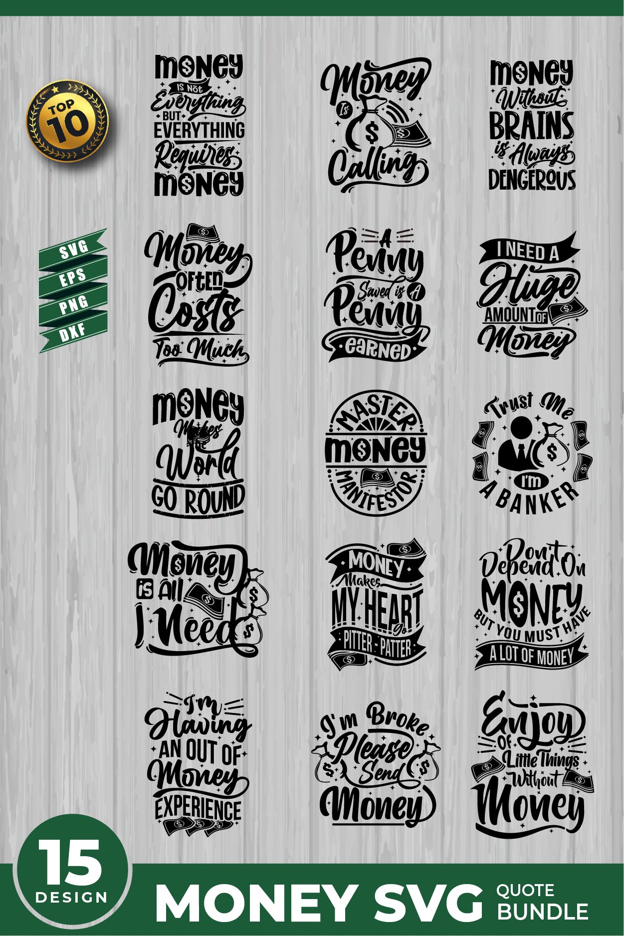 Money Quote SVG Bundle - Money SVG file