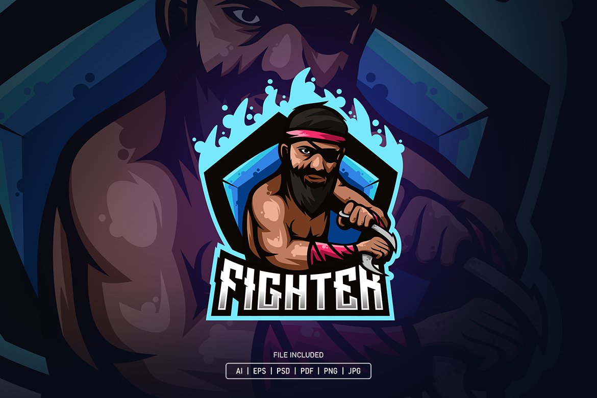 man fighter mascot logo