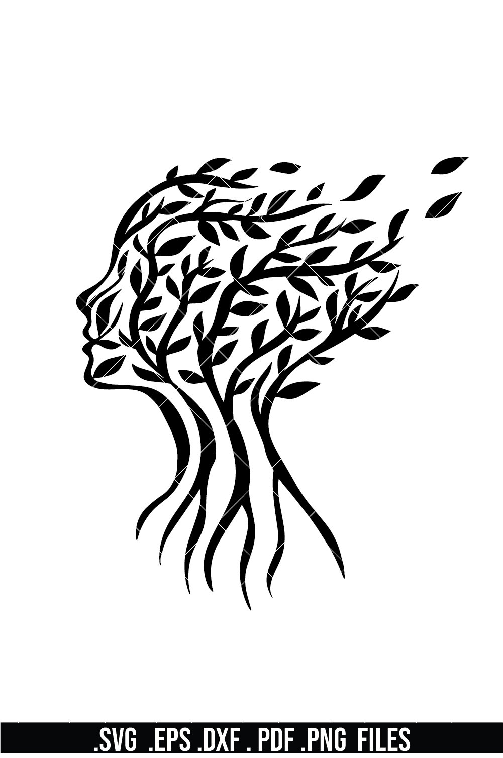 Woman Face Tree SVG, Tree of Life SVG, Tree Cut File