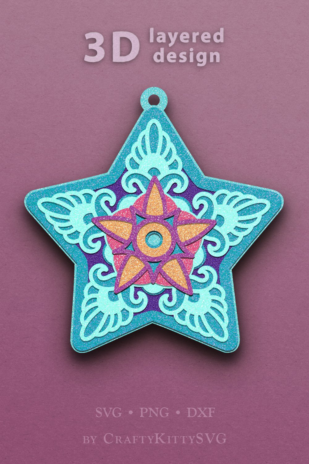 3D Christmas Star SVG, Christmas Layered Paper Cut SVG