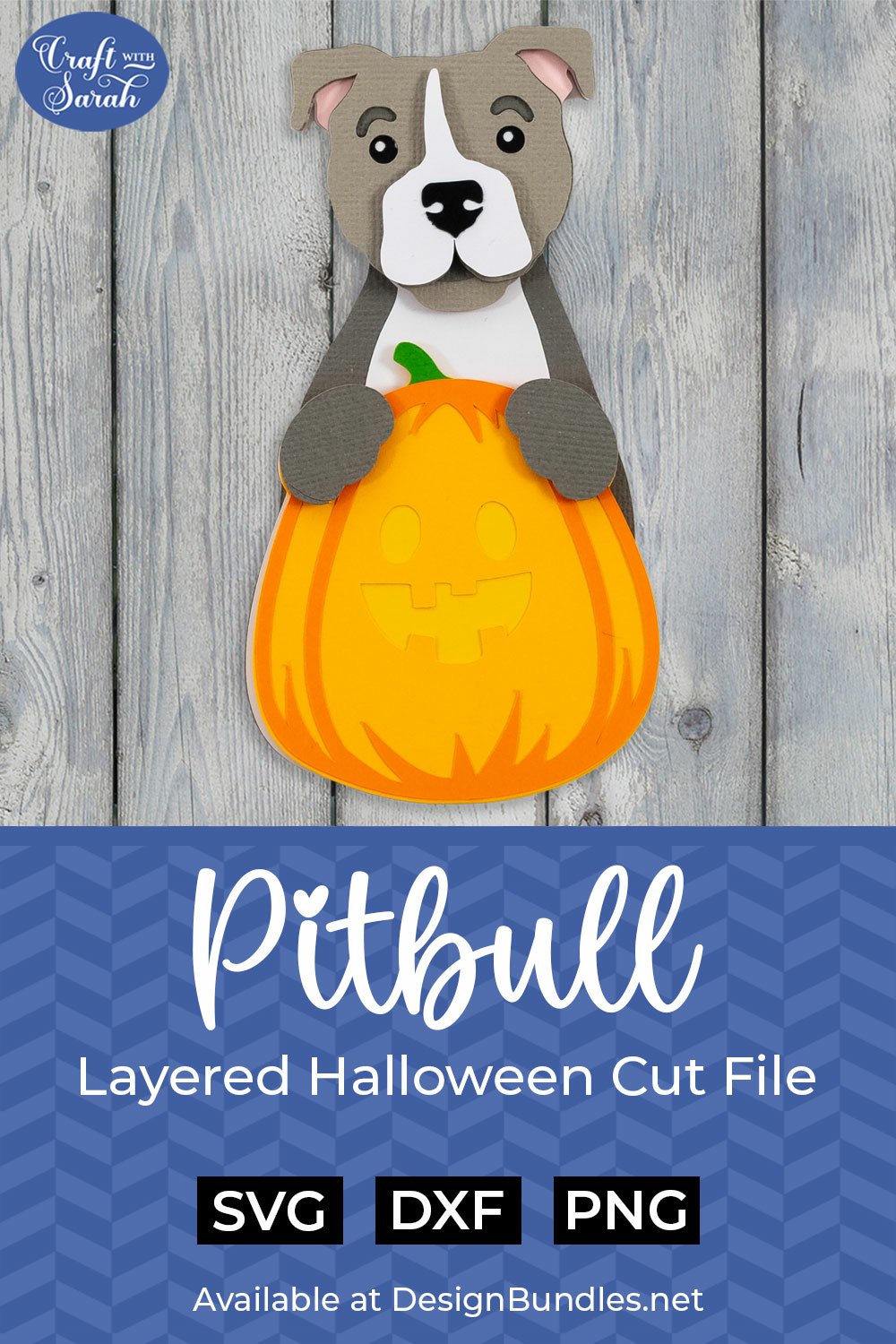 Halloween Pitbull SVG | Layered Pittie or Staffie Dog