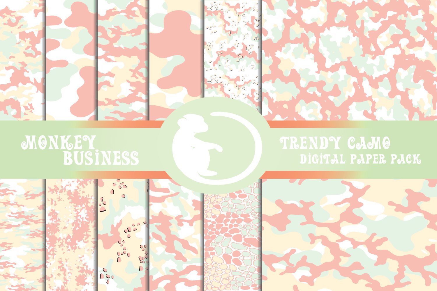 Camo digital paper pack, Seamless patterns, (842128)