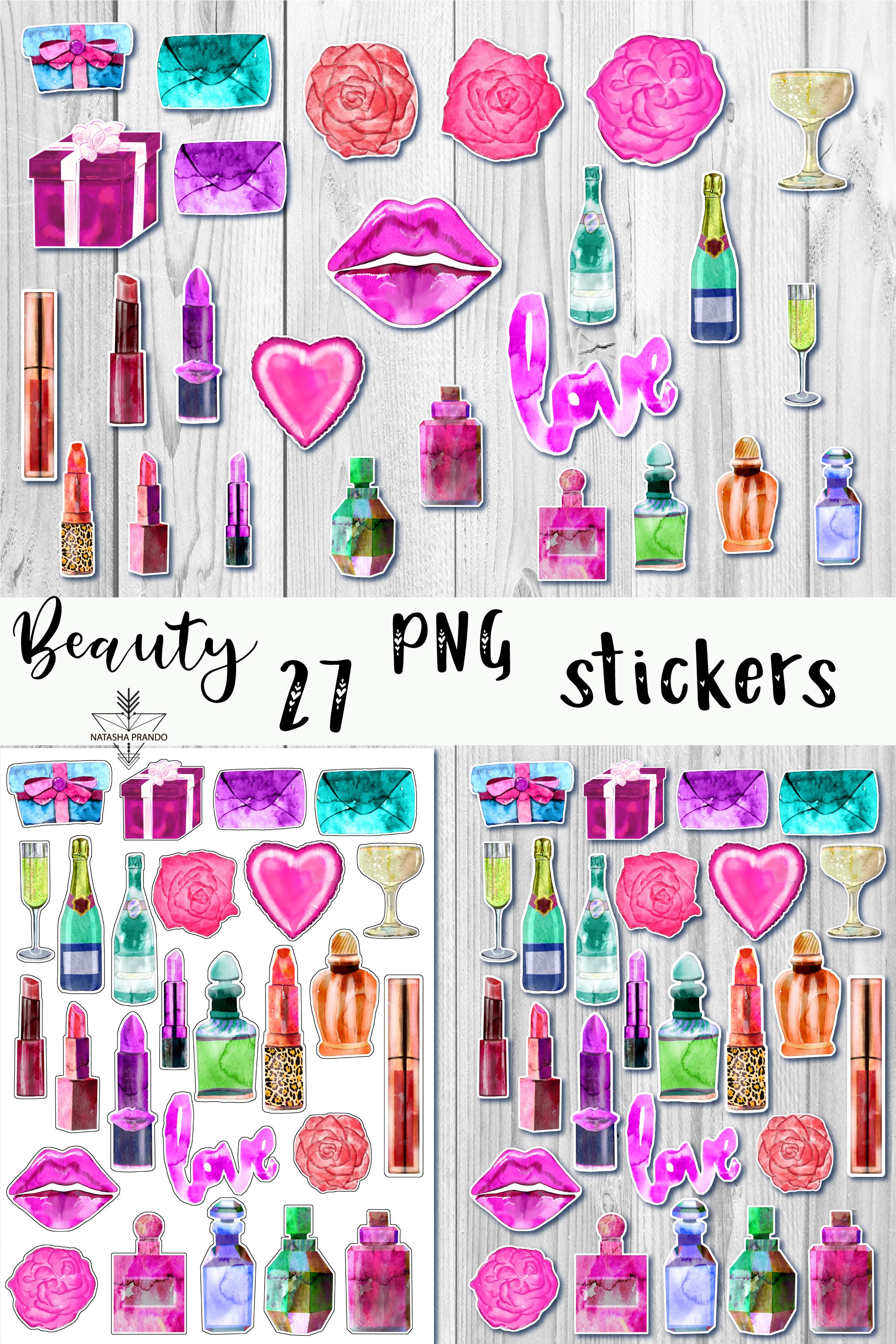 Beauty Stickers - 27 Printable Stickers - Planner Stickers