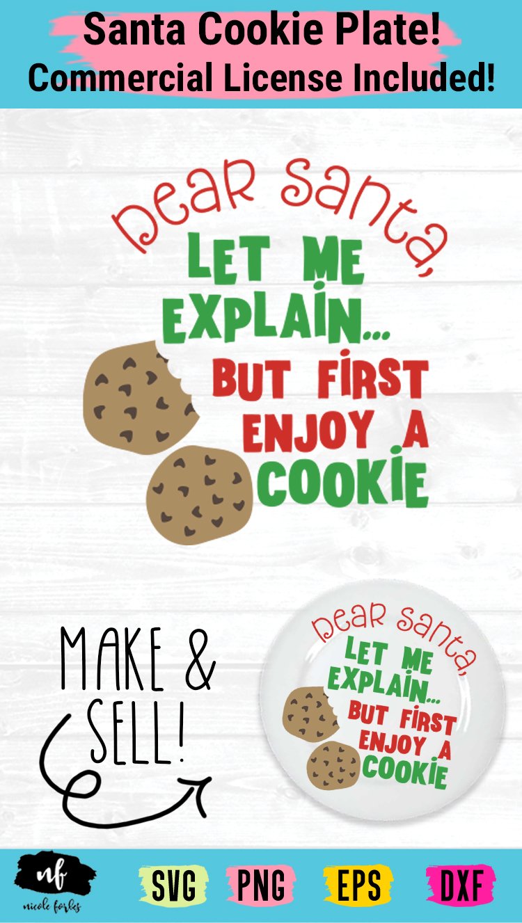 Santa's Cookie Plate Christmas SVG Cut File (941949)