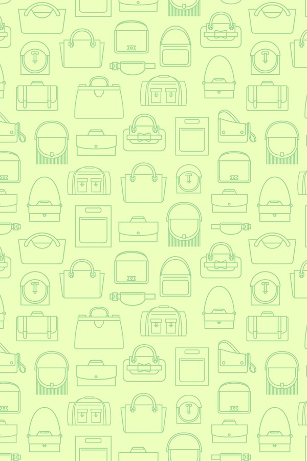 Green fashion line bags seamless pattern