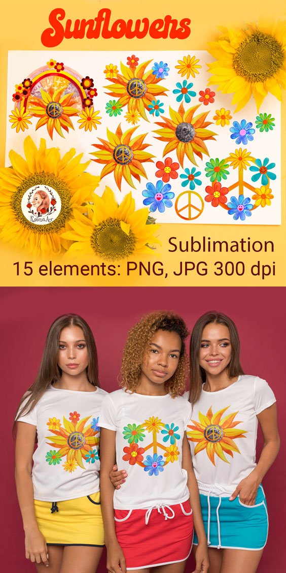 Sunflower Bundle. Sunflower. Sunflower Sublimation.
