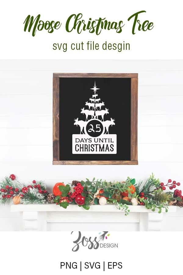 Moose shaped like a Christmas tree svg design for signs