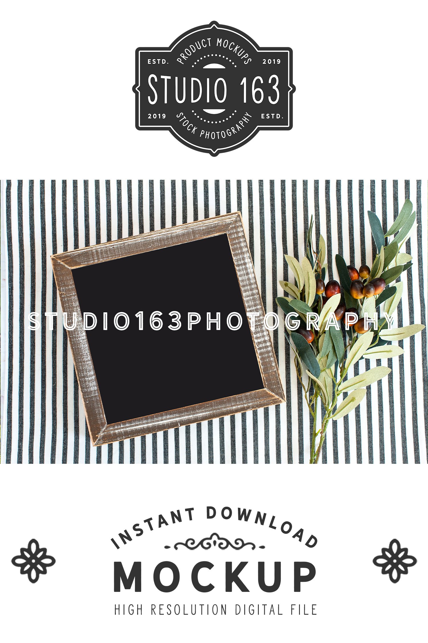 6x6 Wood Sign Mockup, Chalkboard Sign, JPEG