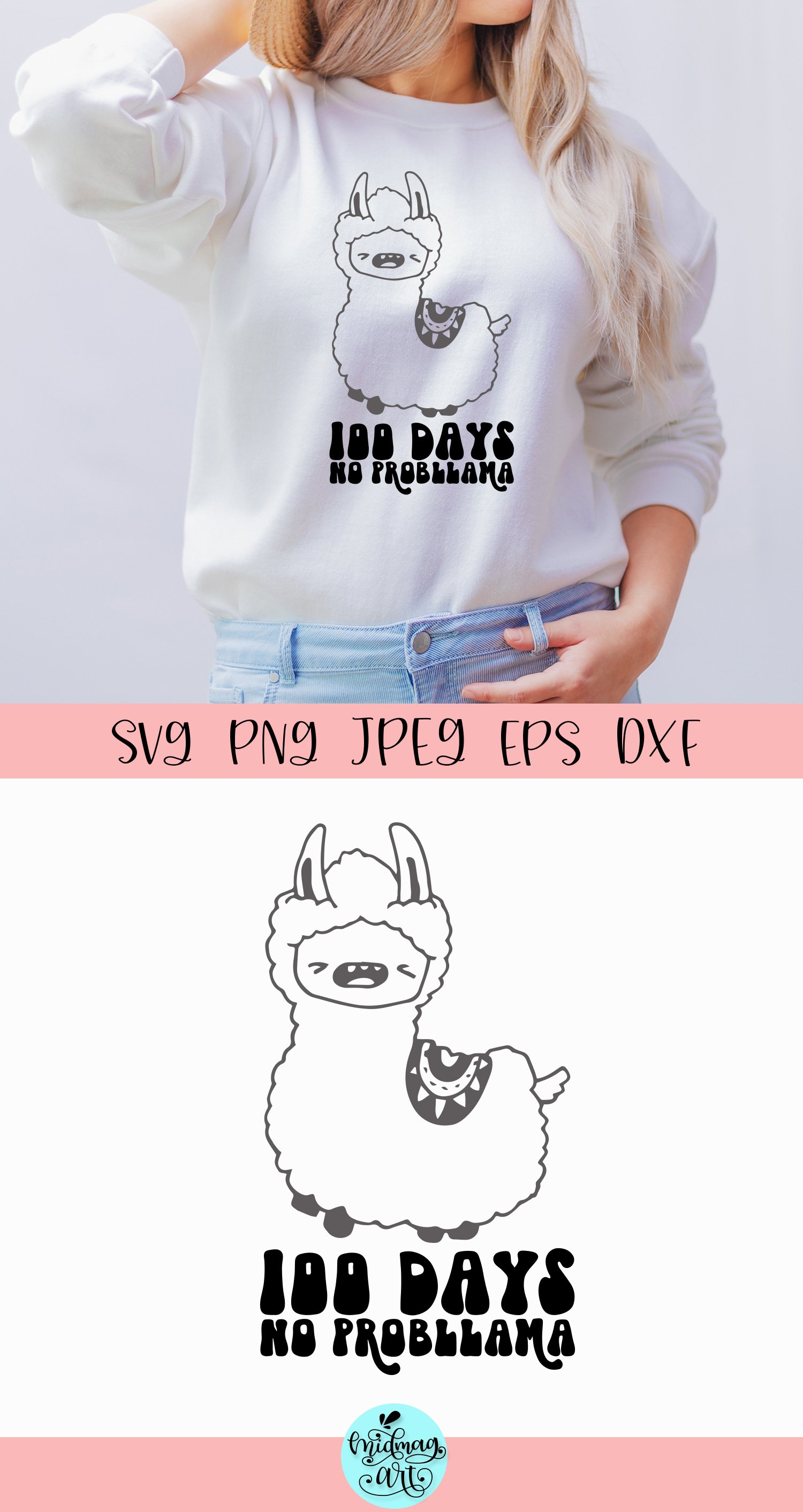 100 days no probllama svg, back to school svg (1769299)