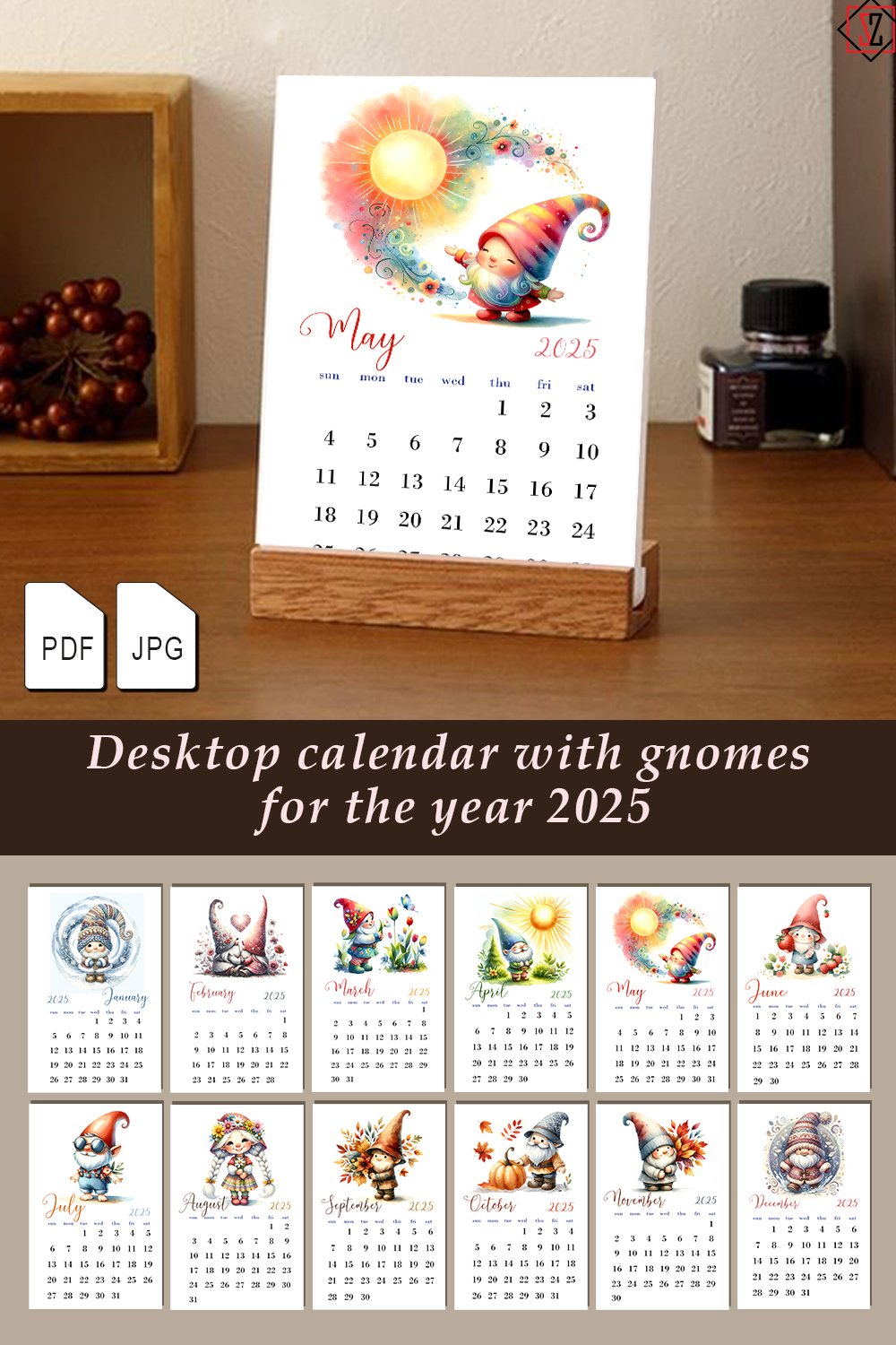 Calendar 2025/Gnomes/12 months