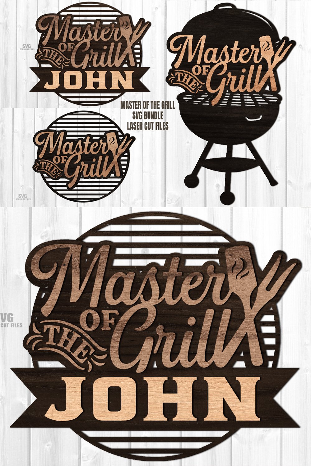 Monogram BBQ Grilling SVG Bundle | BBQ SVG Laser Cut Files