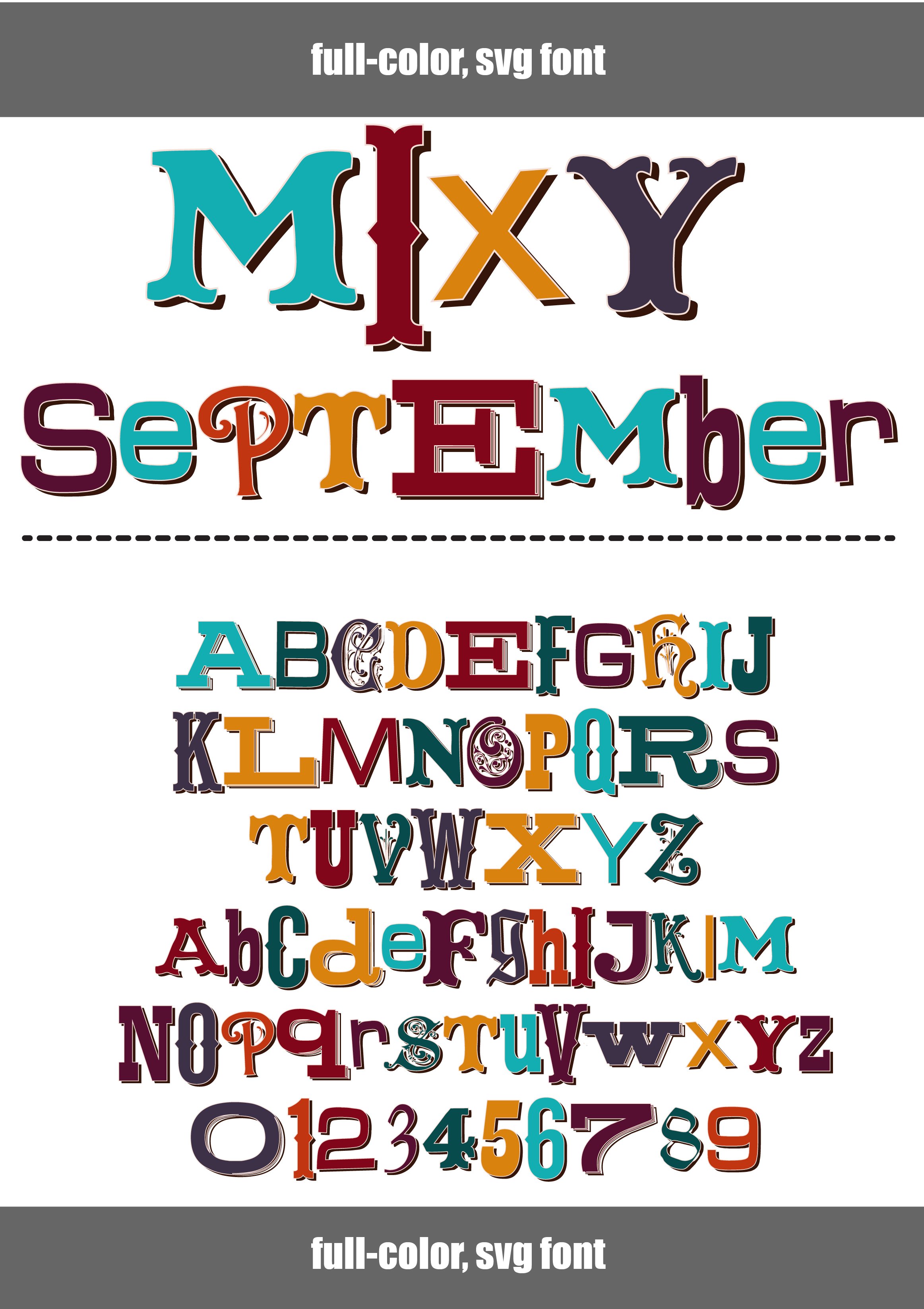 Full Color SVG Font great for autumn