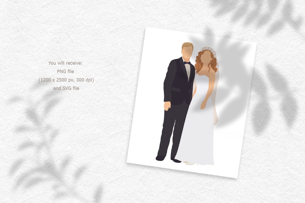 Abstract wedding people clipart, bride and groom (1418025)