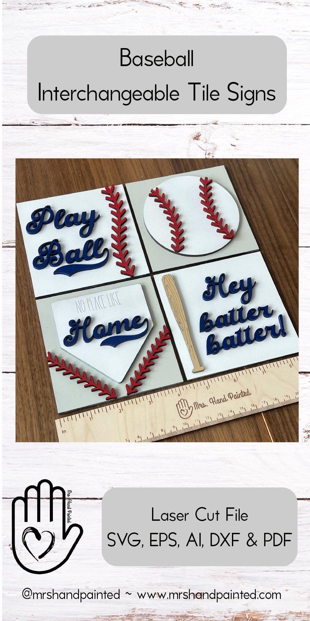 Baseball Interchangeable Ladder Sign Tile