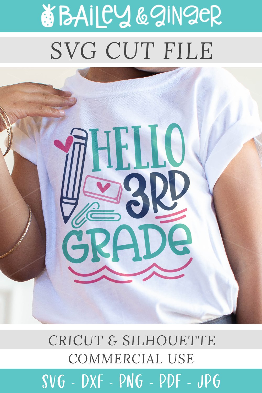 Hello 3rd Grade - First Day of School SVG Cut File