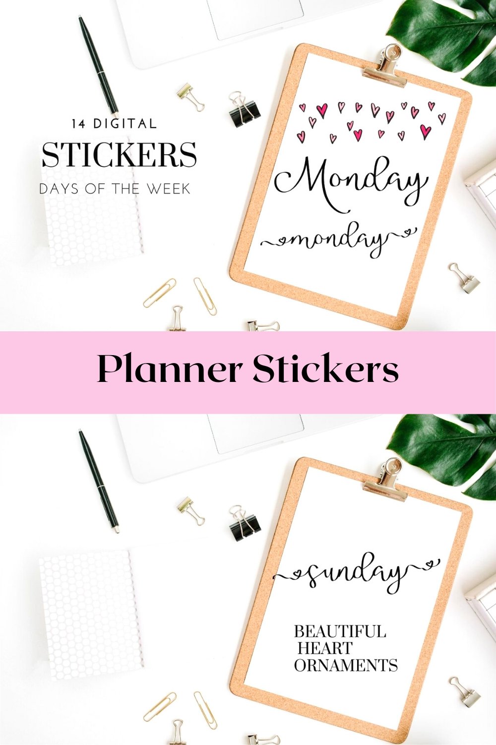 Black Days of the Week Script Stickers (2558692)