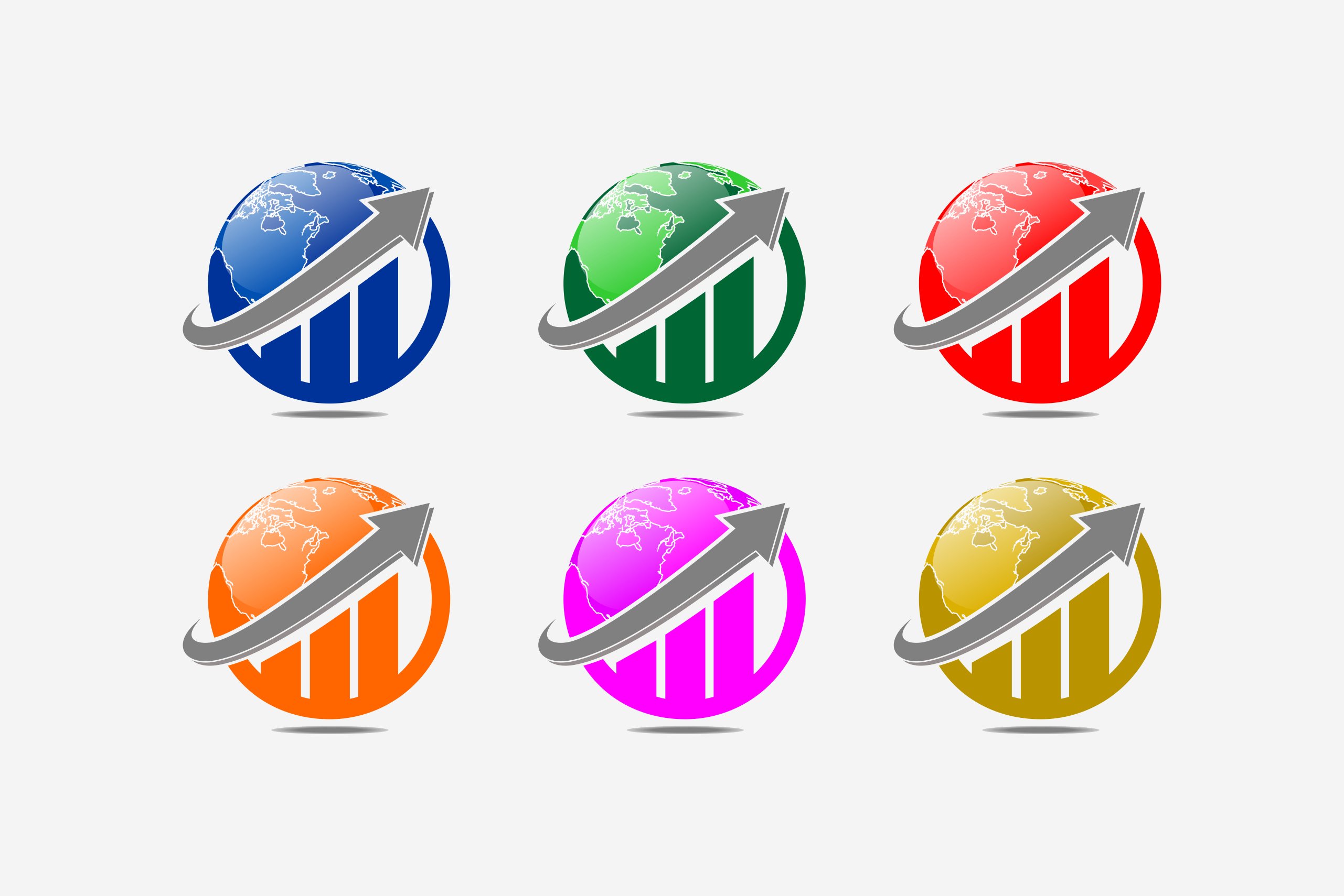 Earth logo with varian color logo vector template