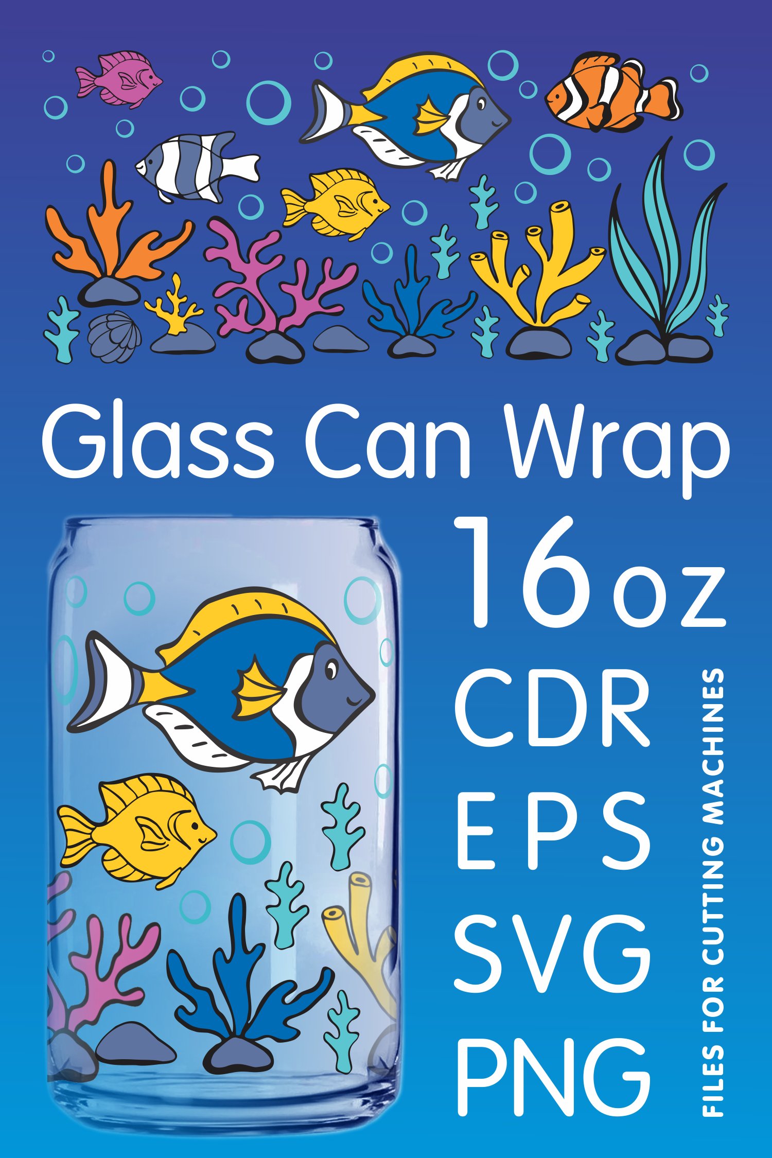 Sea Life | Libbey Can Glass Design SVG