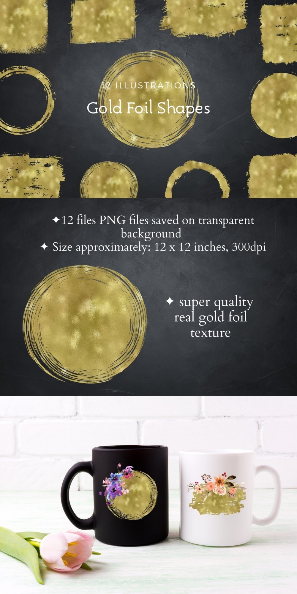 Gold Foil Shapes Circles and Frames