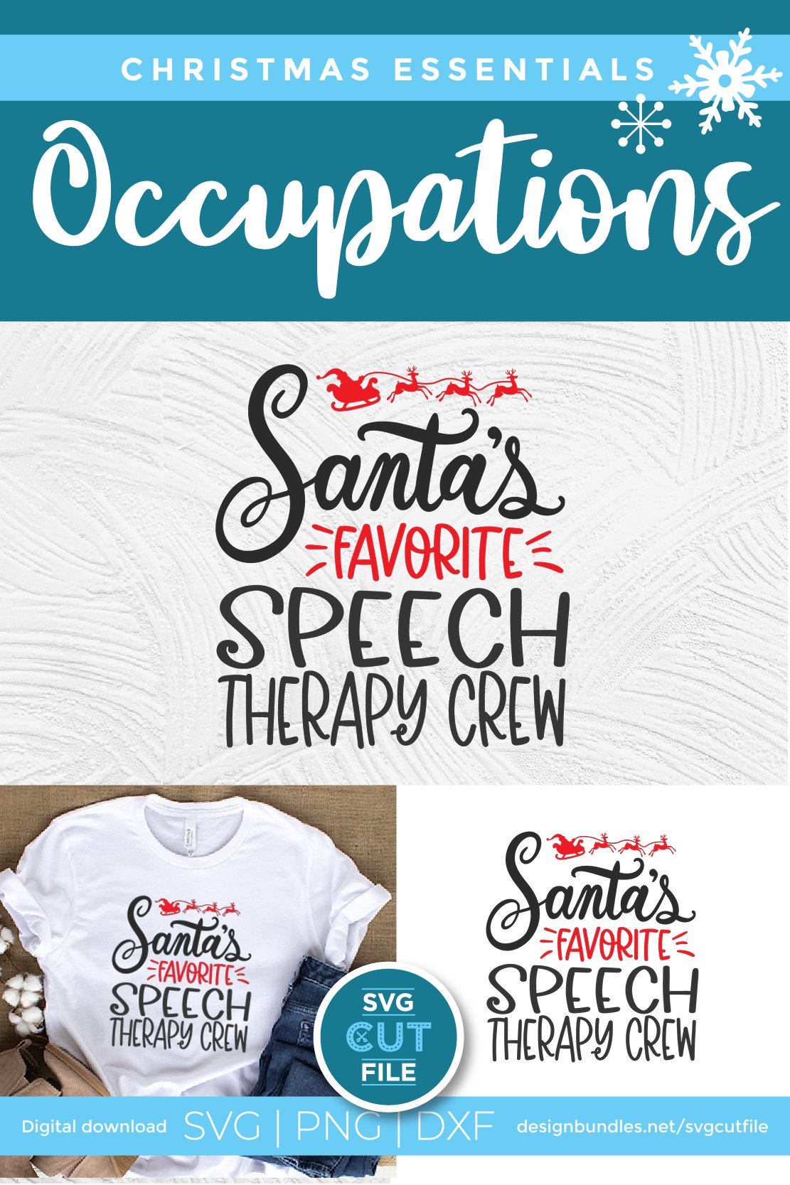 Christmas Speech Therapy svg, Santas favorite SLP crew svg