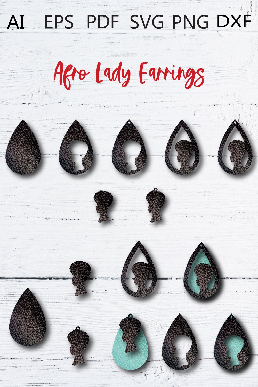 Afro girl SVG, Teardrop earring SVG