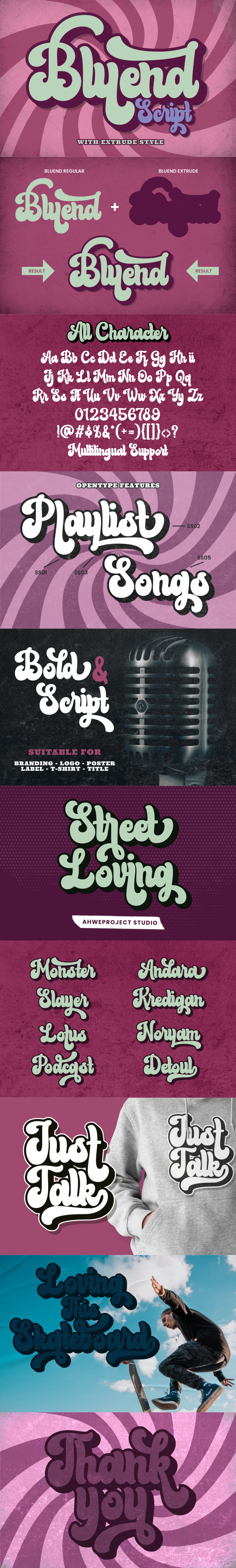 Bluend - Retro Bold Script