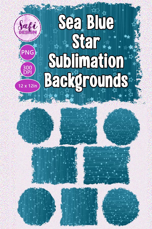 Sea Blue Star Sublimation Backgrounds