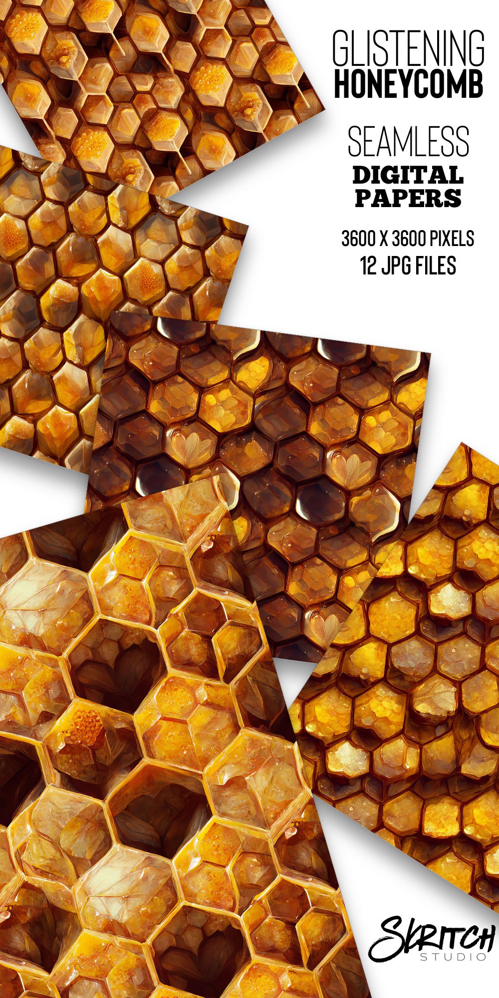 Honeycomb Seamless Digital Background Patterns