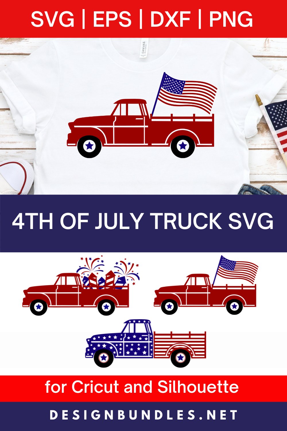 4th of July Truck SVG Cut Files (87233)