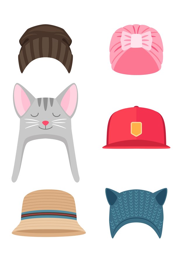 Kids hats illustrations