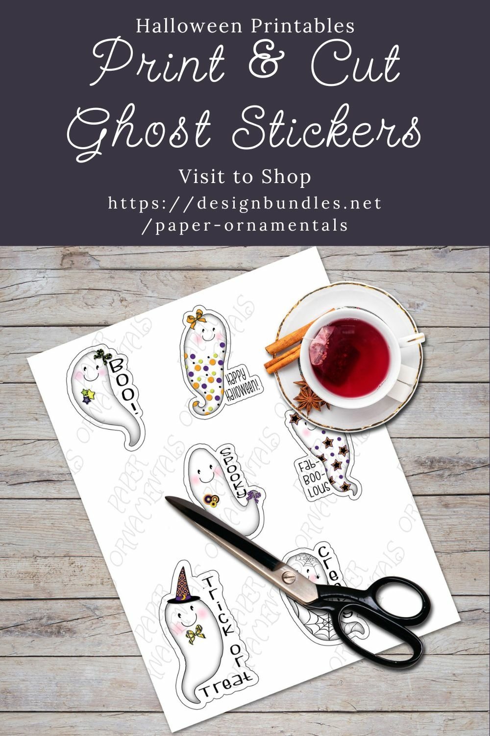 Stickers, Printable Halloween Ghost Stickers