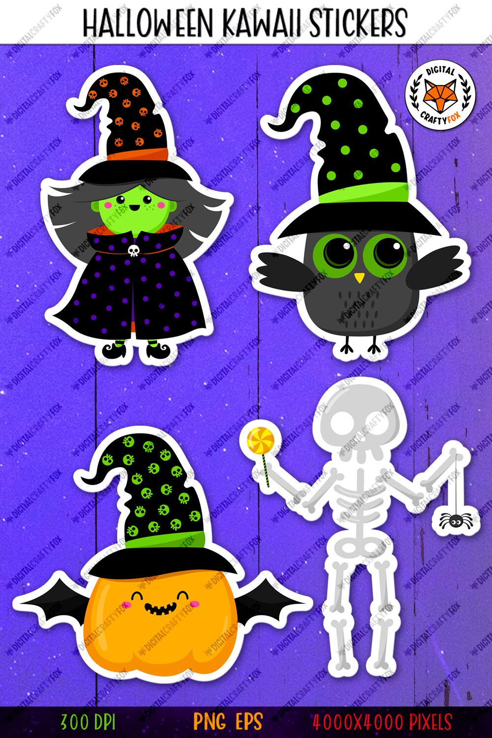 Halloween Kawaii Stickers PNG, Cute Halloween Stickers