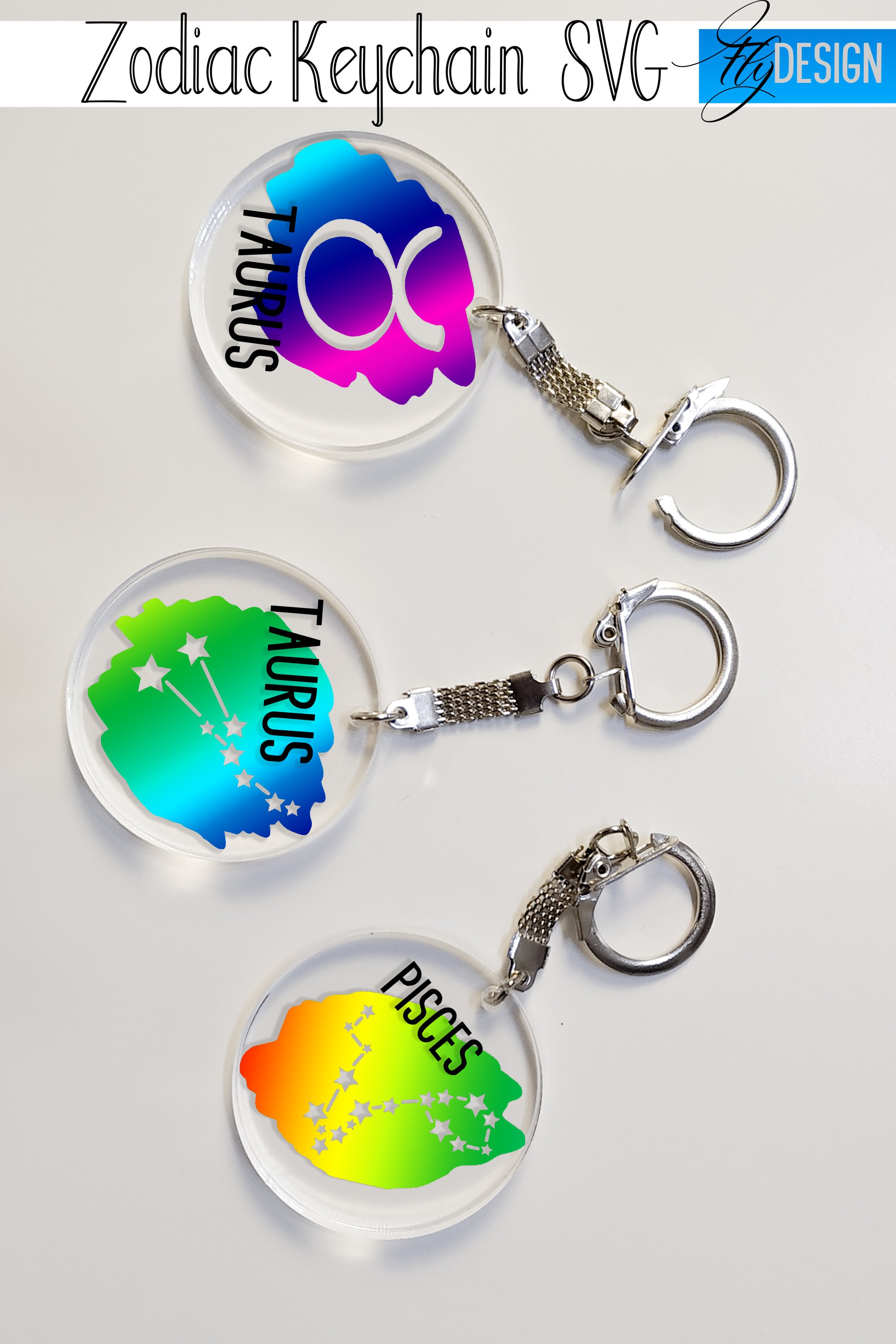 Zodiac Signs Svg. Key Keychain Pattern. (1262112)