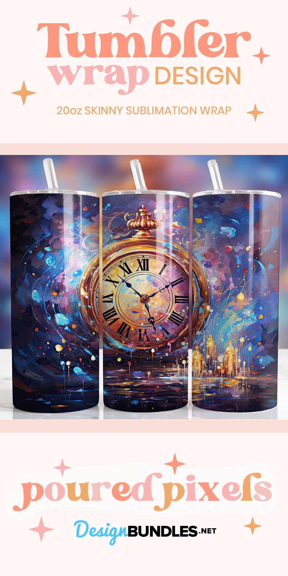 Timeless Celebration New Year Tumbler Wrap