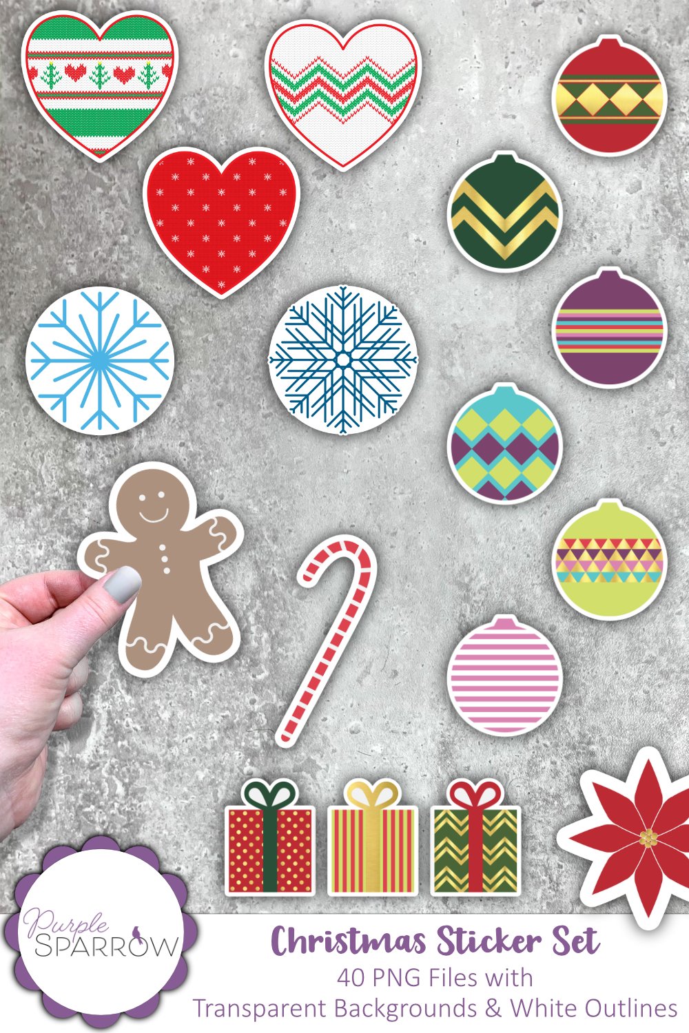 Christmas Sticker Set | 40 PNG Files