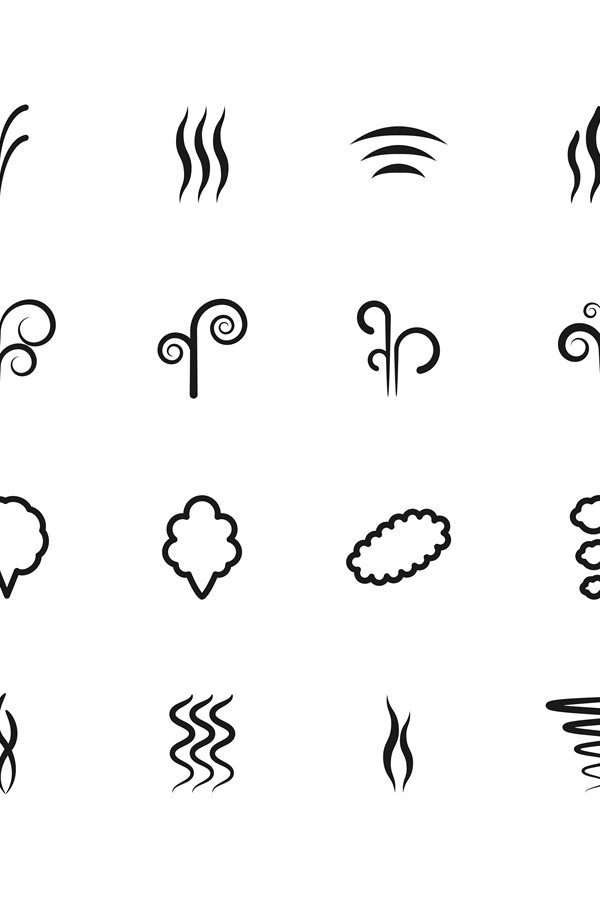 Smoke vector icons set