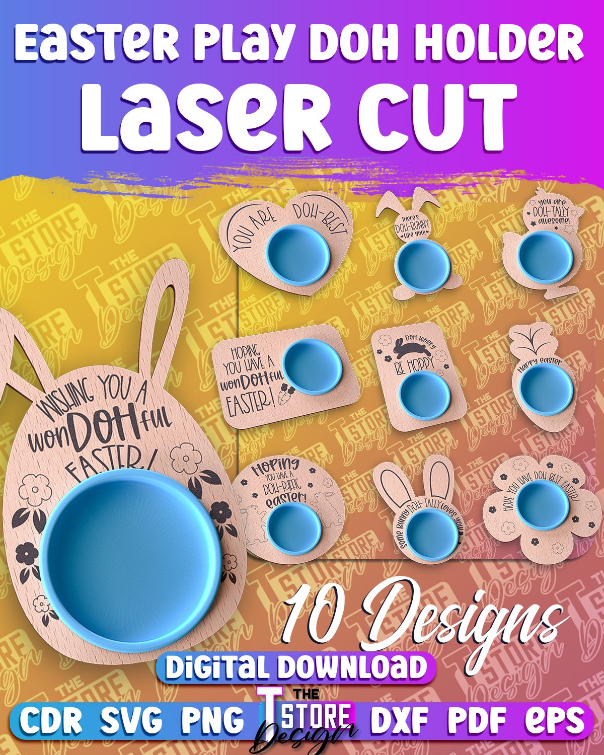 Easter Play Doh Holder Design|Easter Doh Holders SVG Bundle