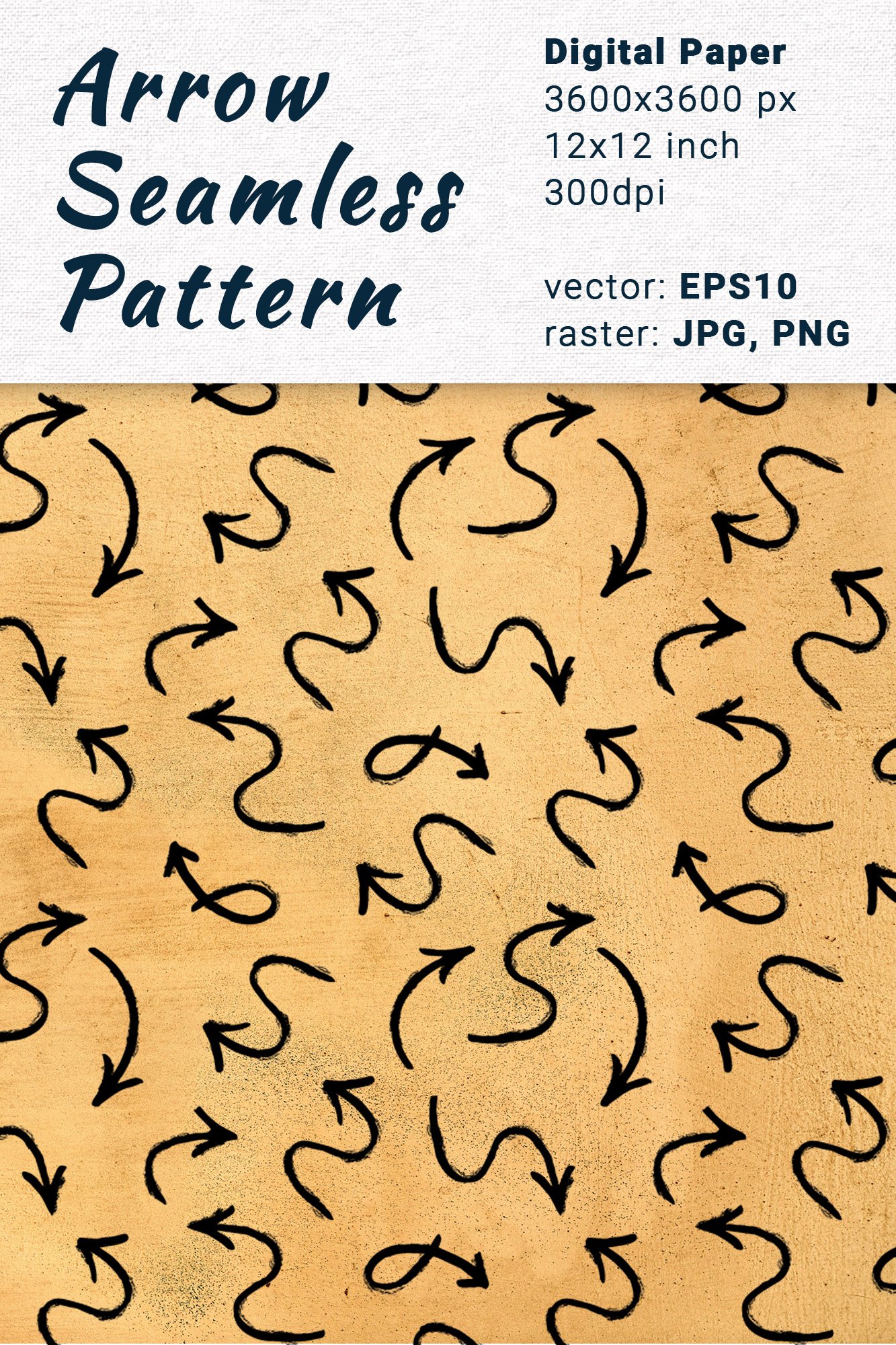 Arrows Digital Paper, Hand Drawn Arrow Seamless (787377)